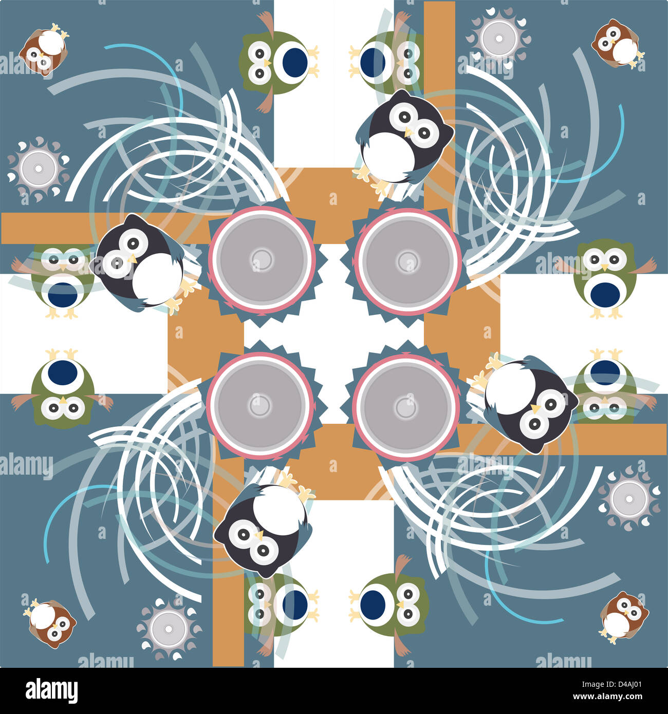 Seamless colorful owl pattern for kids Stock Photo - Alamy