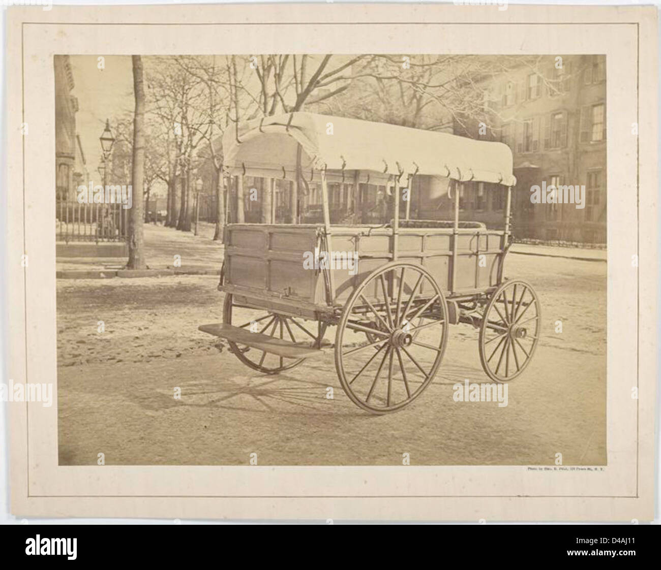 [Howard ambulance, rear and side view, tailgate up, on city Stock Photo ...