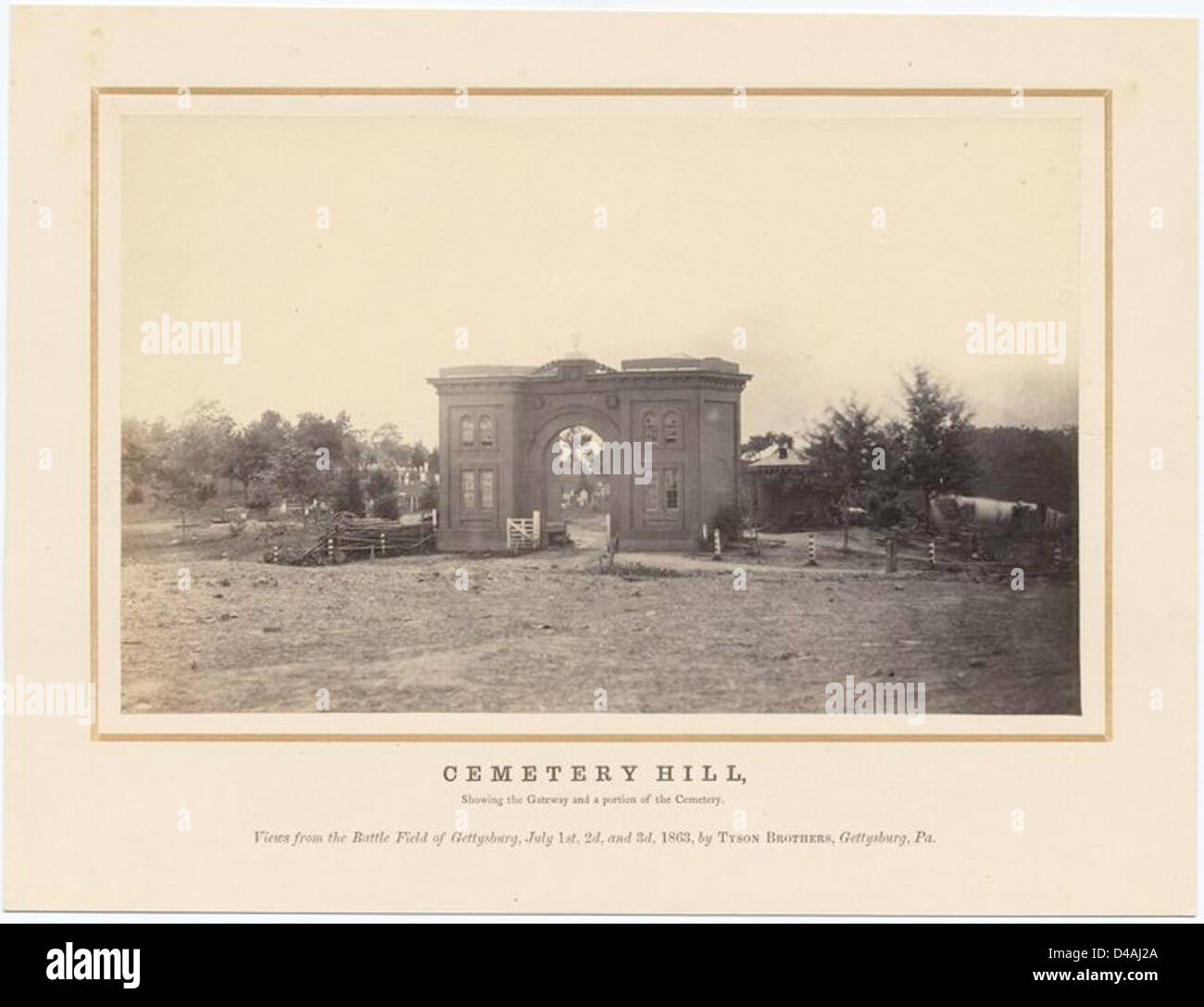 This 1863 photograph depicts the battlefield of Gettysburg, including ...