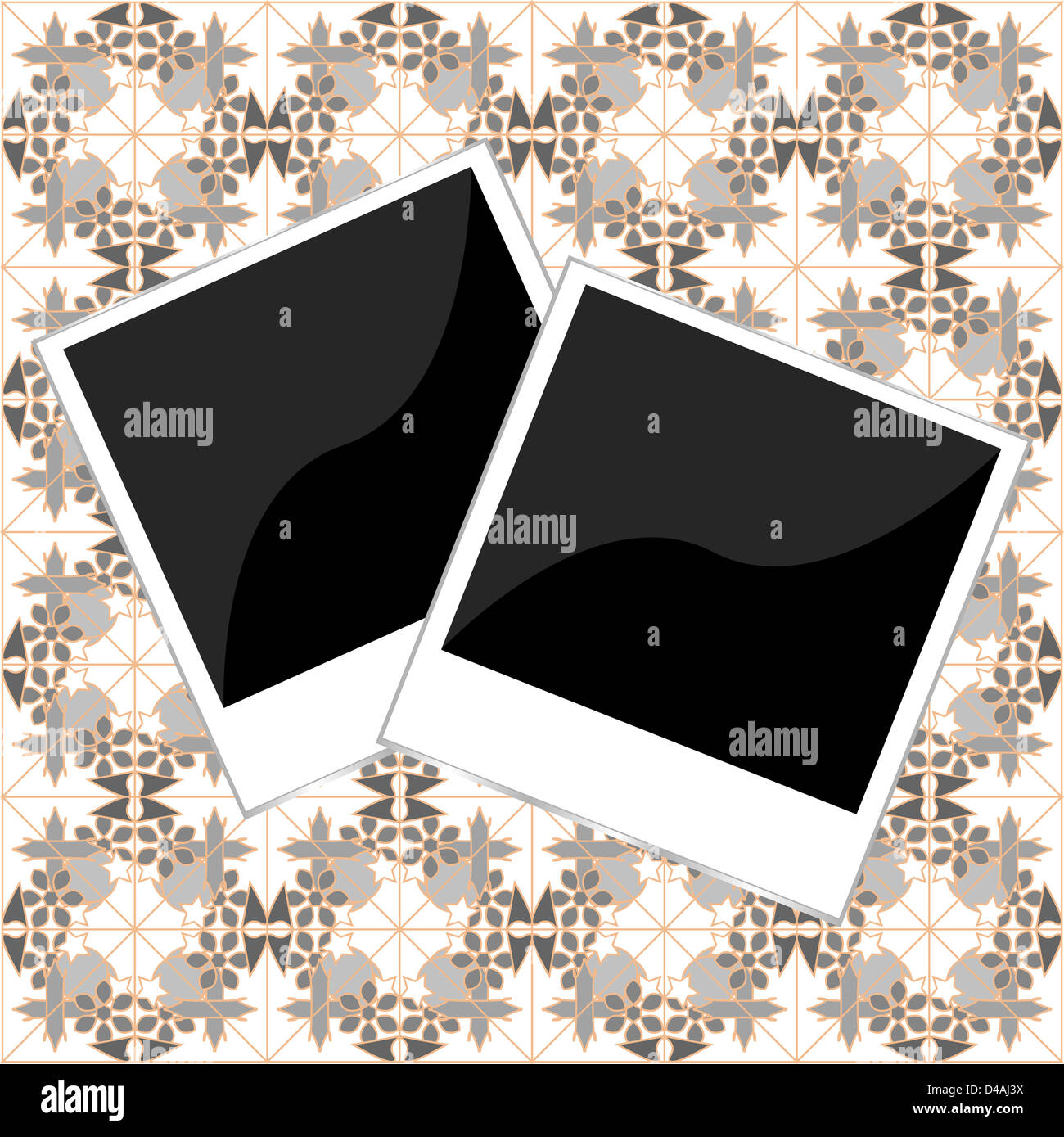 pair of polaroid photo frame on vintage background Stock Photo - Alamy