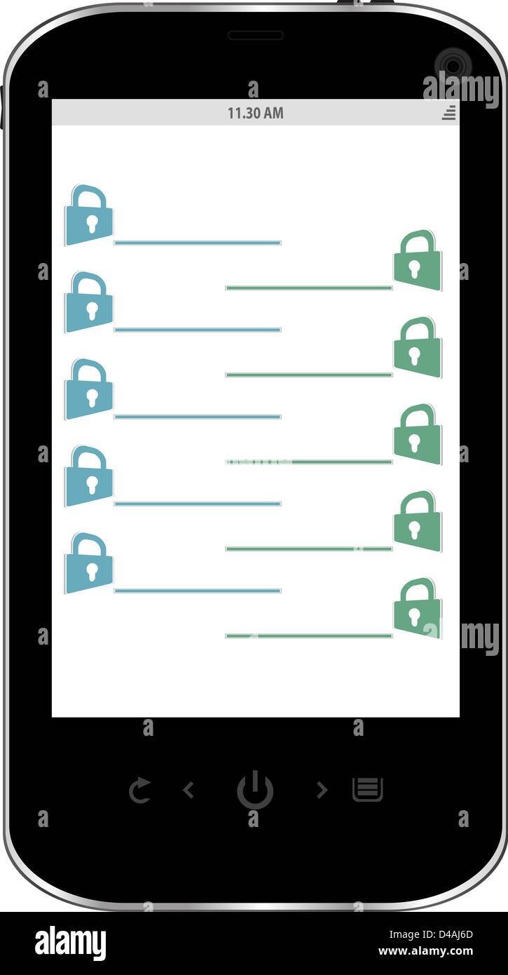 Smartphone iphone with padlock set on display. Mobile security concept ...
