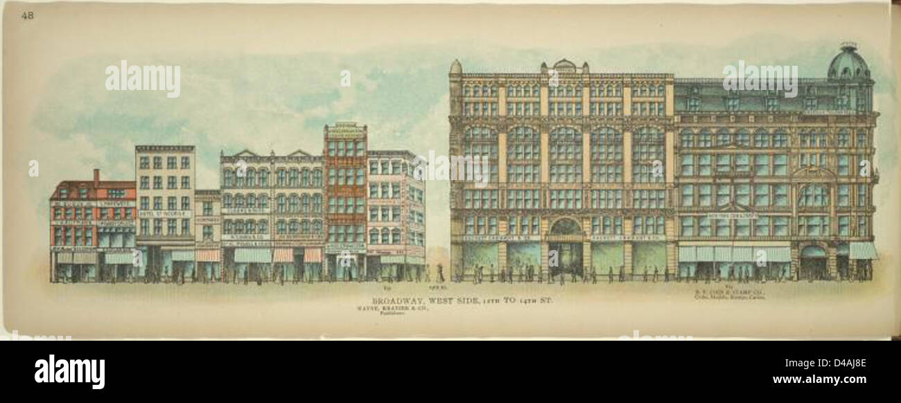 A 1899 photograph of Broadway on the west side of New York City between ...