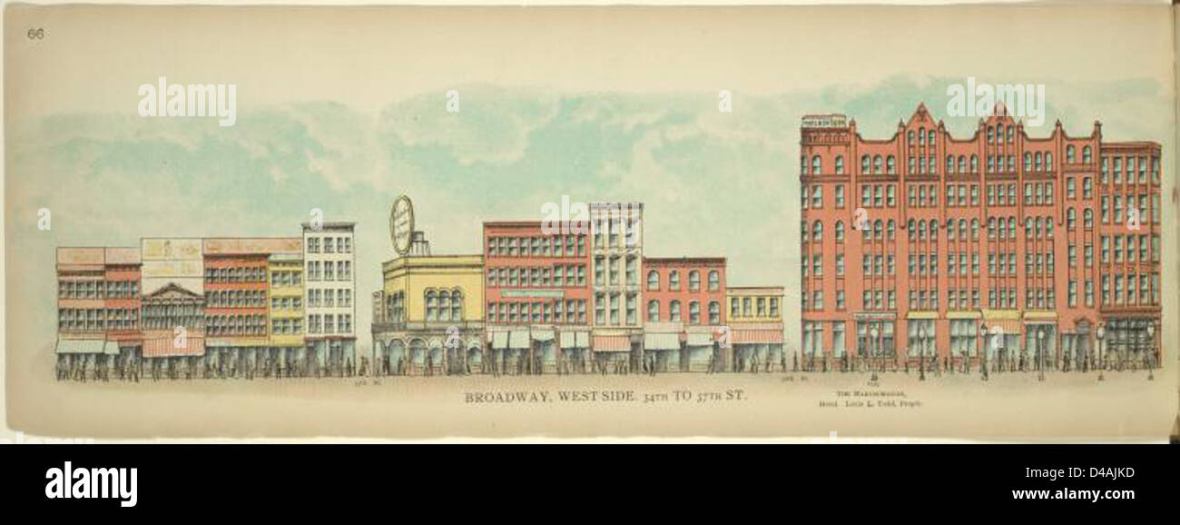 This photograph showcases Broadway’s West Side between 34th and 37th ...