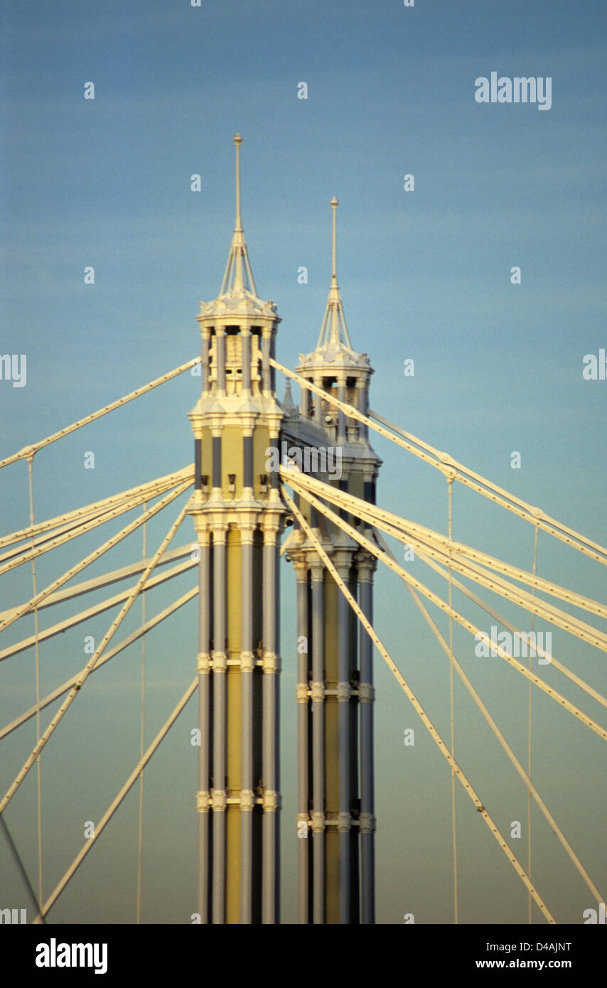 Albert Bridge detail, London, UK Stock Photo - Alamy