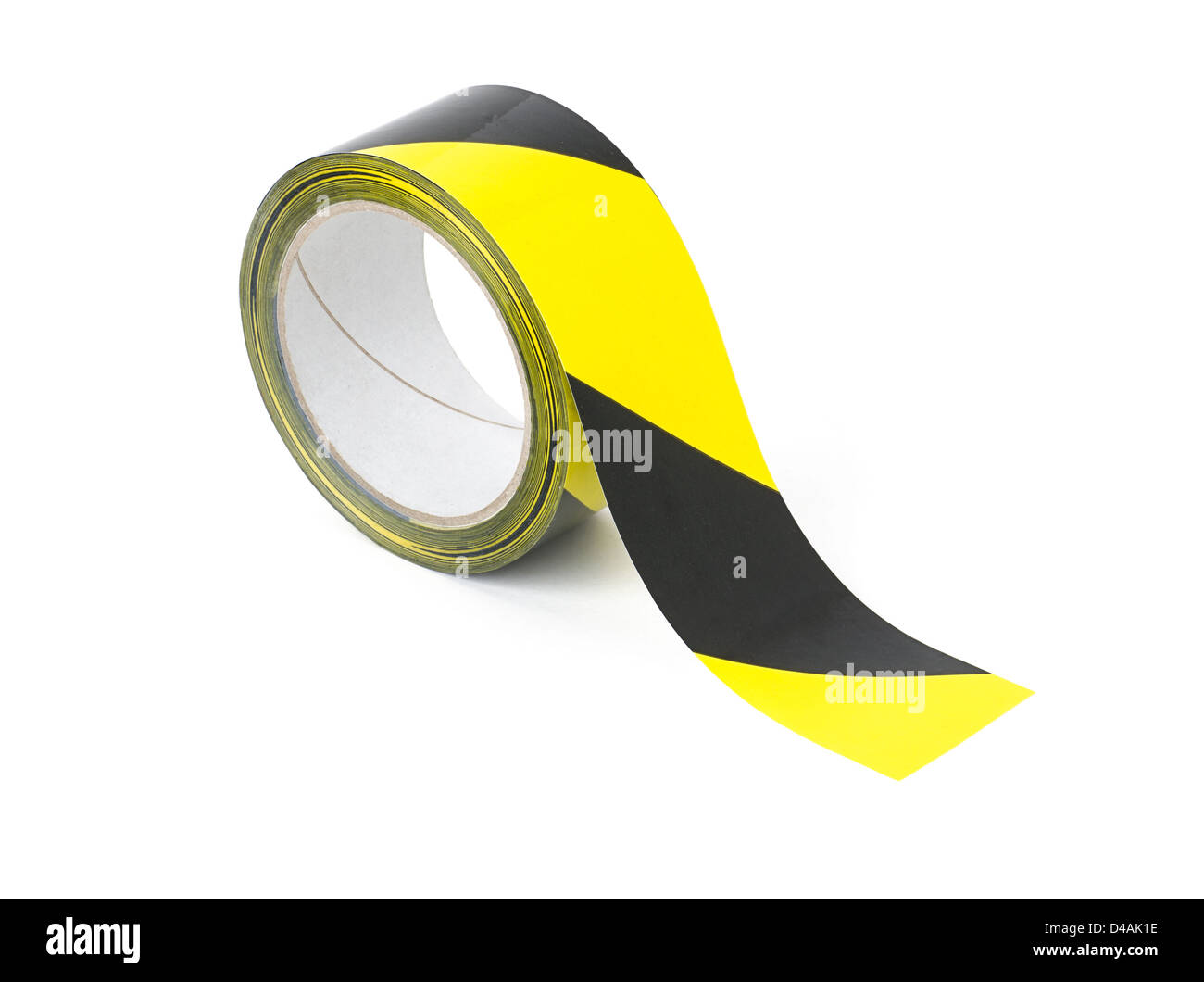 Roll of yellow and black caution tape Stock Photo - Alamy