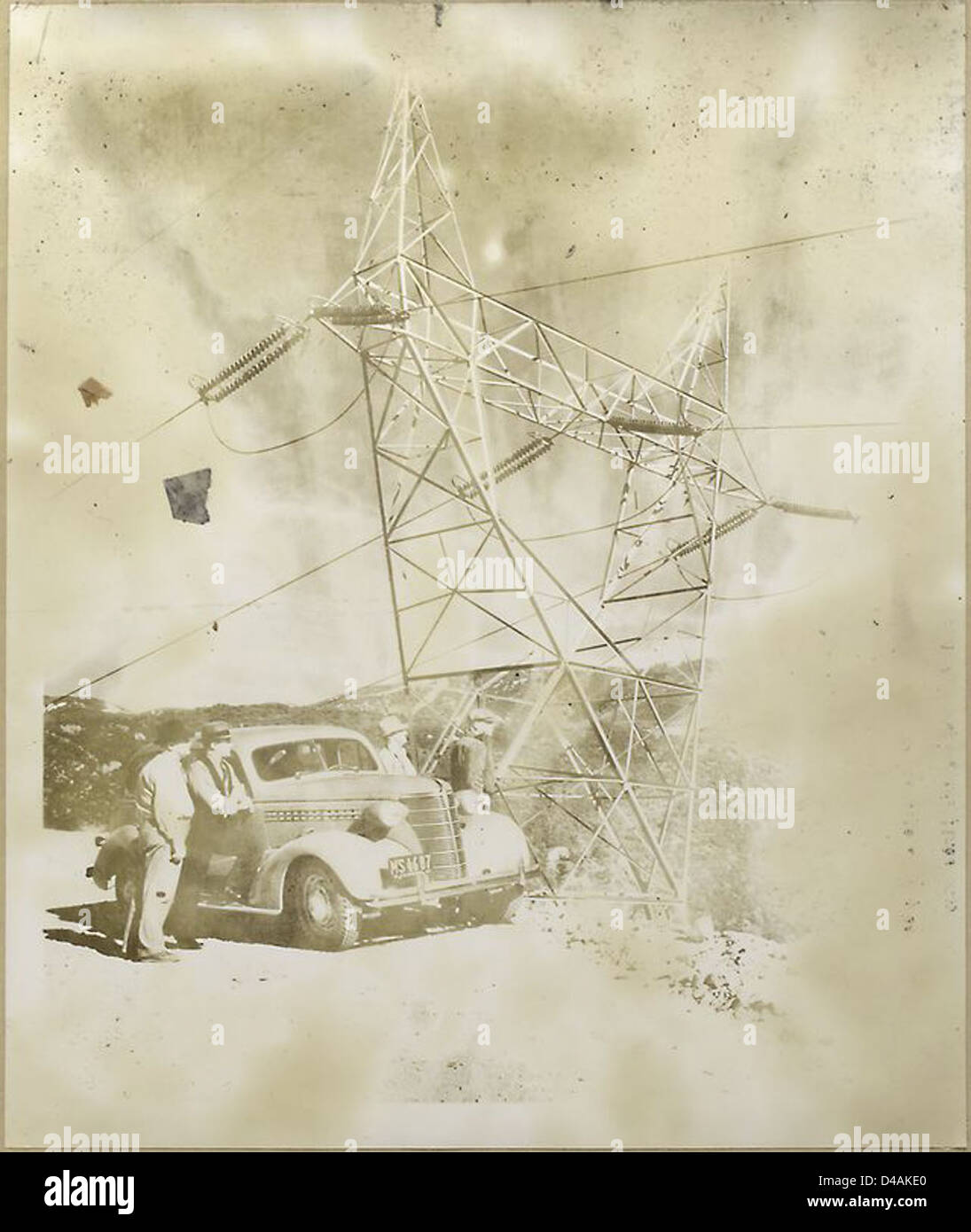 [Cheverolet - Patrol - checking transmission line.] Stock Photo - Alamy