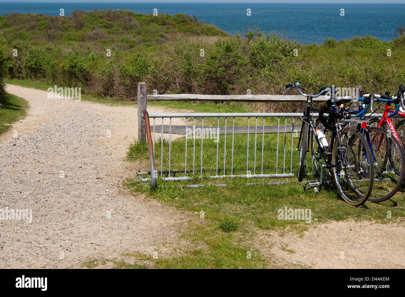 A bike rack in Montauk Stock Photo - Alamy