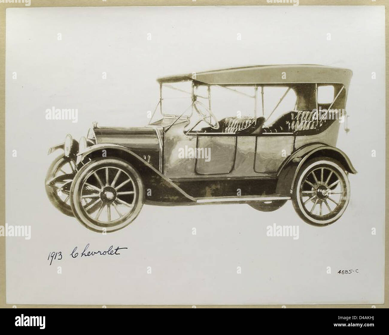 A 1913 Chevrolet automobile, captured by General Motors Corporation ...