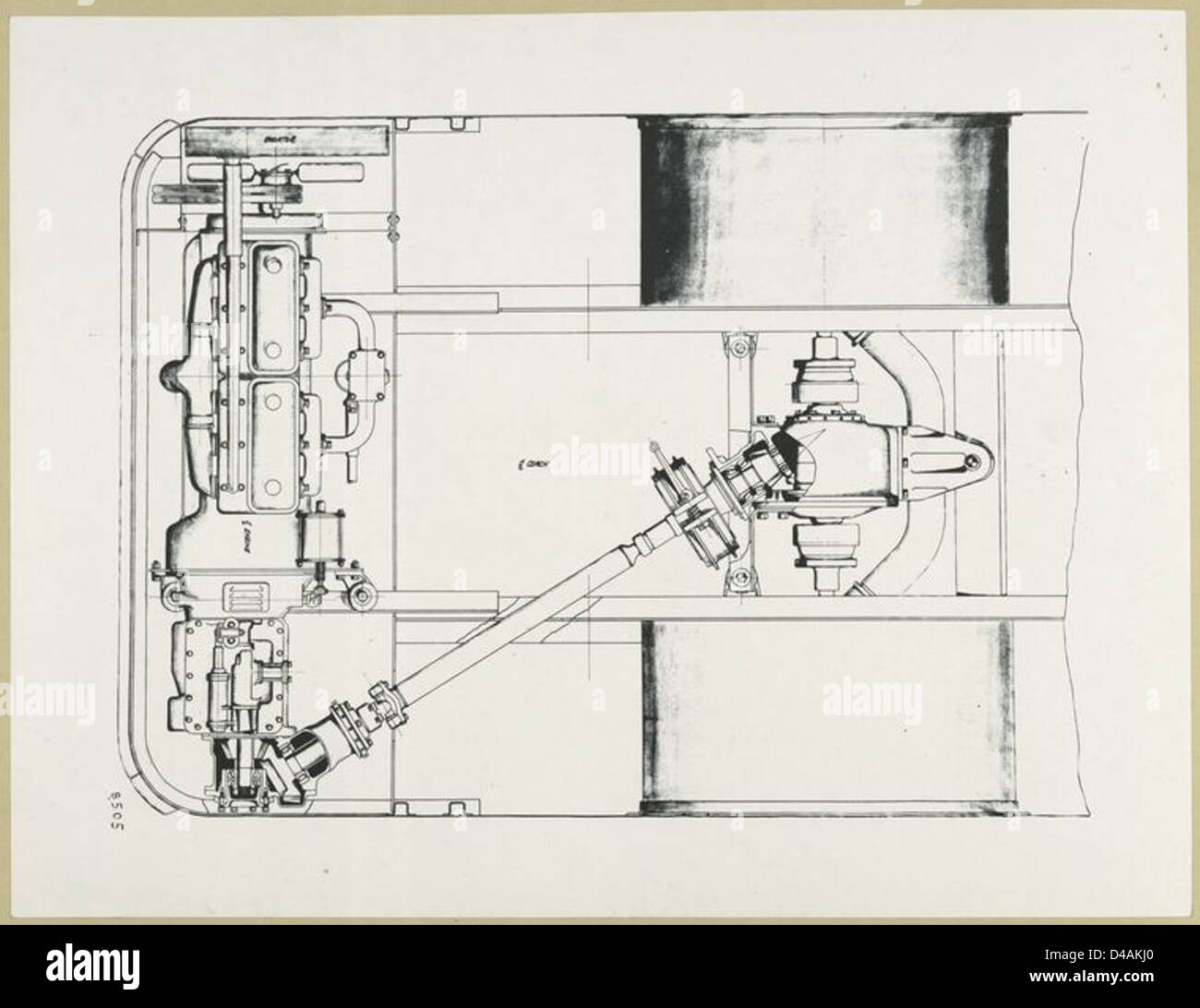 A detailed drawing of the engine's interior, part of a design series by ...