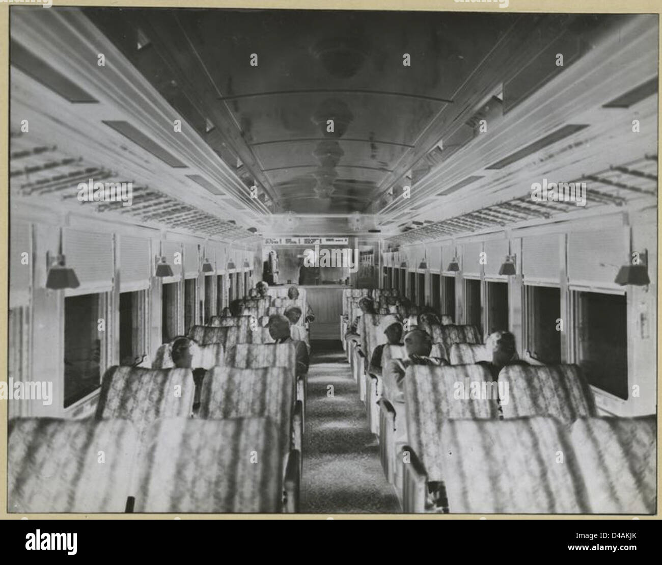 A photograph of a reclining seat coach with buffet service from the ...