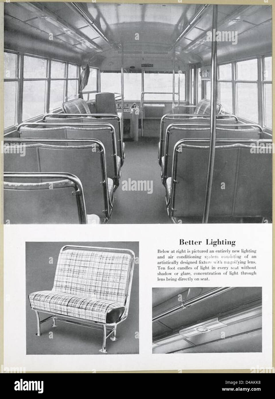 Interior views of the Yellow Transit Coach 32, produced by General ...
