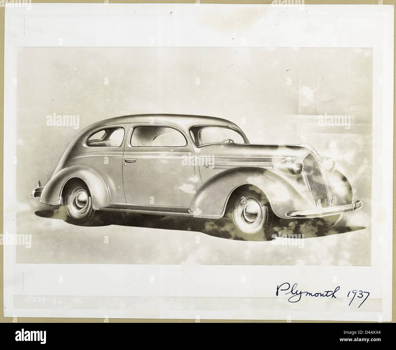 This 1937 photograph showcases a Plymouth vehicle, a classic car from ...
