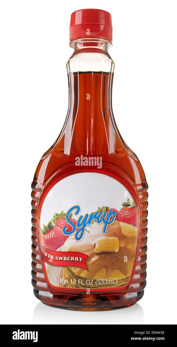 plastic bottle of strawberry syrup Stock Photo - Alamy