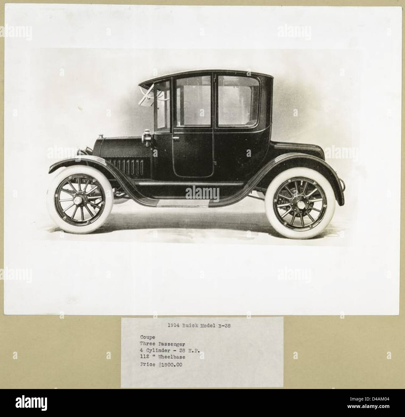 A 1914 Buick Model B three-passenger coupe, showcasing early 20th ...