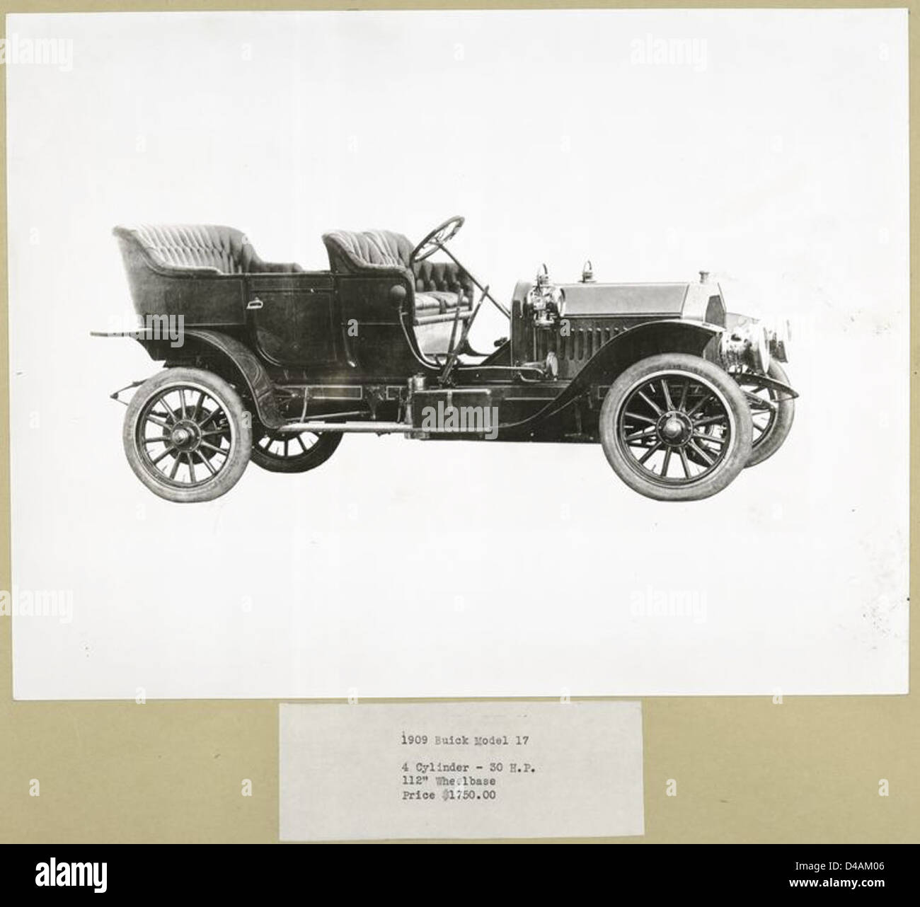 A 1909 Buick Model 17, featuring a 4-cylinder engine with 30 horsepower ...