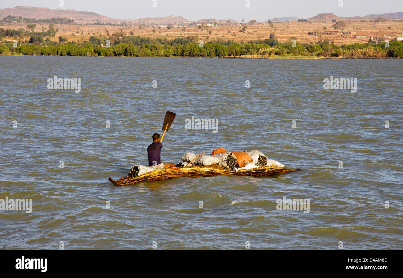 Papyrus Boat on Lake Tana, Lake Tana, Ethiopia Stock Photo - Alamy
