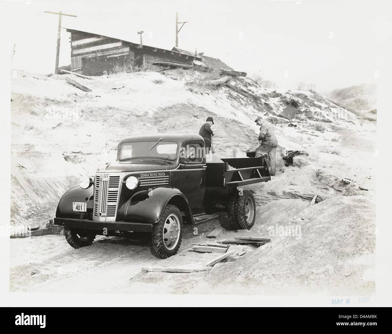 A photograph of a General Motors truck used by workers in a quarry ...