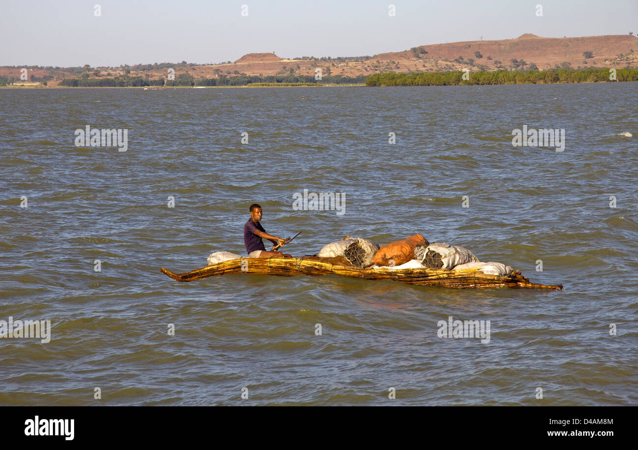 Papyrus Boat on Lake Tana, Lake Tana, Ethiopia Stock Photo - Alamy