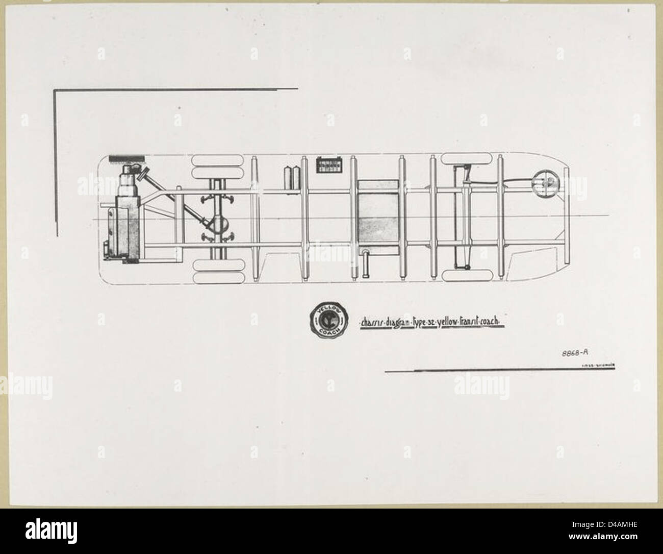Yellow Coach - Chassis - Diagram - Type 32 - Yellow Transit Stock Photo ...