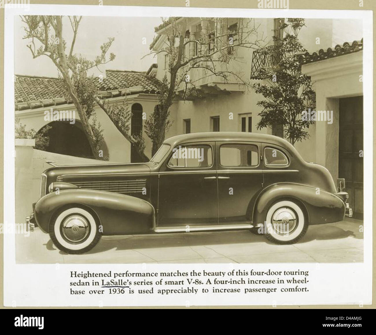 This 1937 advertisement for a four-door automobile emphasizes the ...