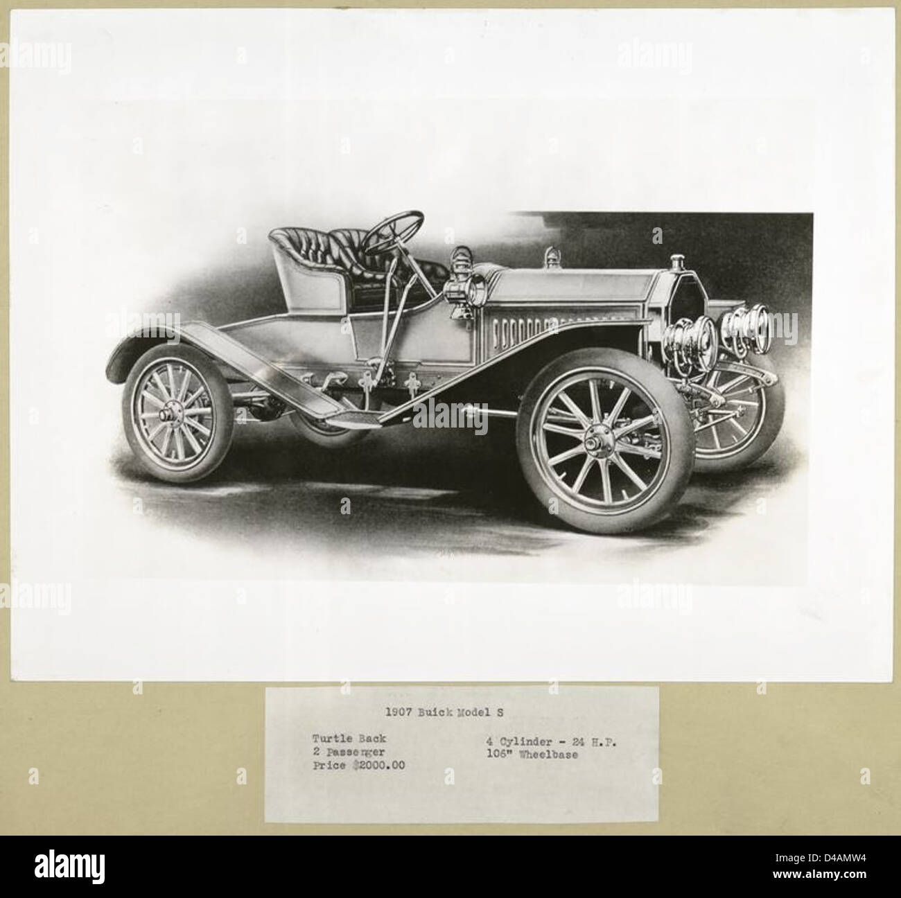 This image features the 1907 Buick Model S, a four-cylinder, 24 ...