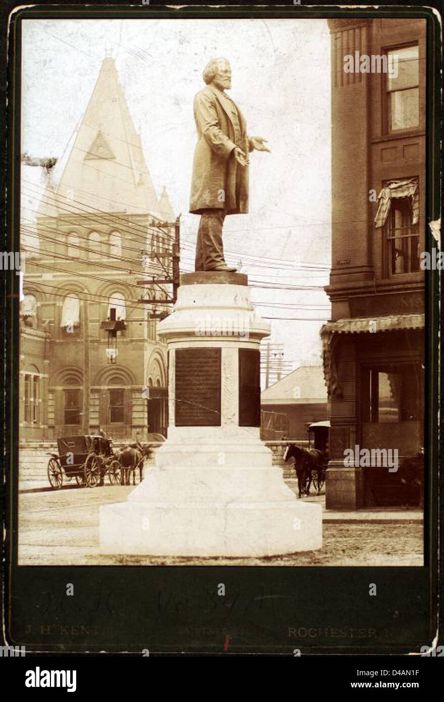 A cabinet photograph of the statue of Frederick Douglass, an iconic ...