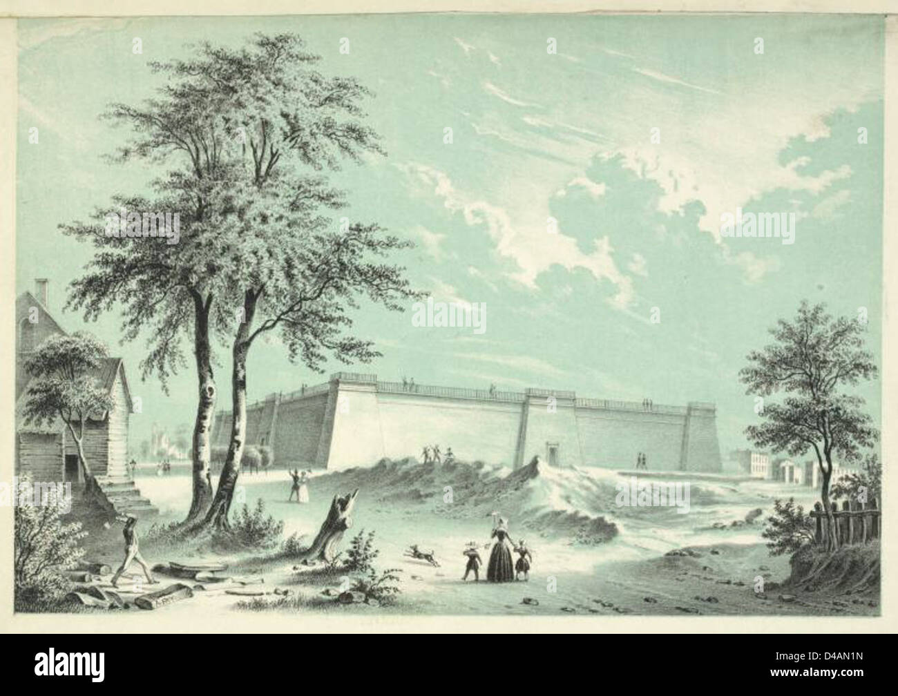 The Croton Water Reservoir in New York, photographed by A. Fay in 1850 ...