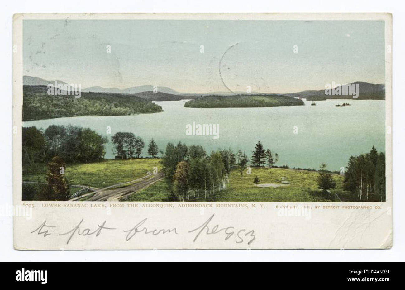 This photograph shows Lower Saranac Lake from Algonquin Mountain in New ...