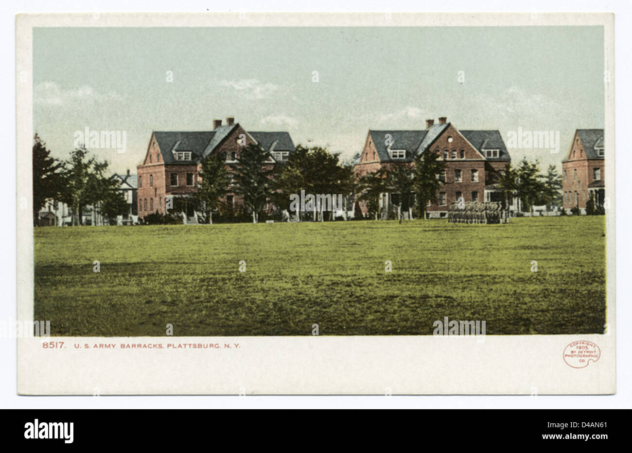 A photograph from 1925 showing the U.S. Army Barracks in Plattsburgh ...