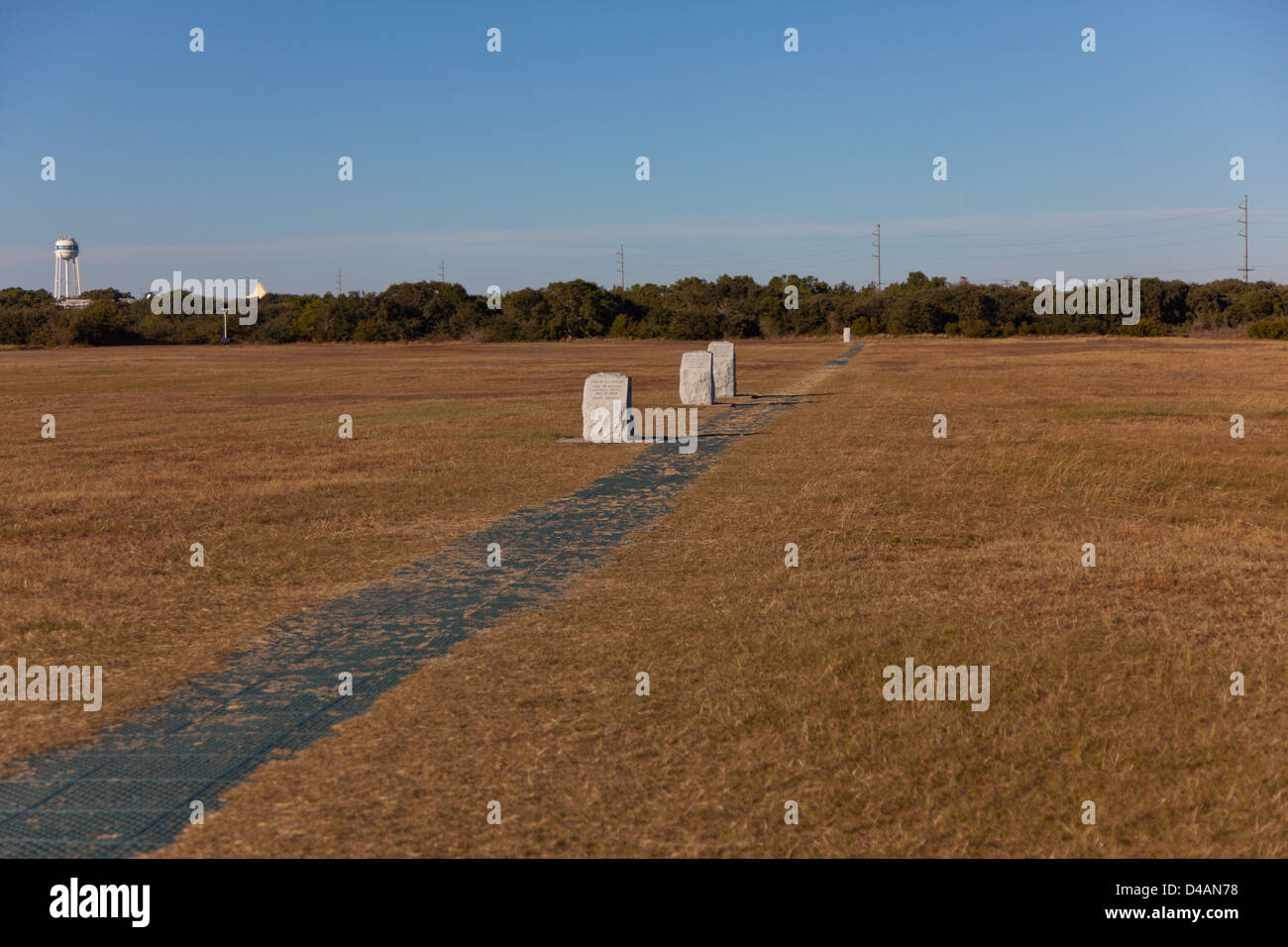 First flight markers at Wright Brothers National Memorial Stock Photo ...