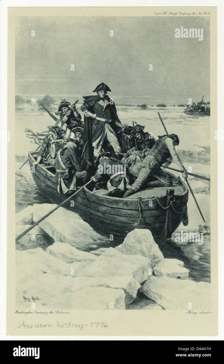 A famous illustration of General George Washington crossing the ...