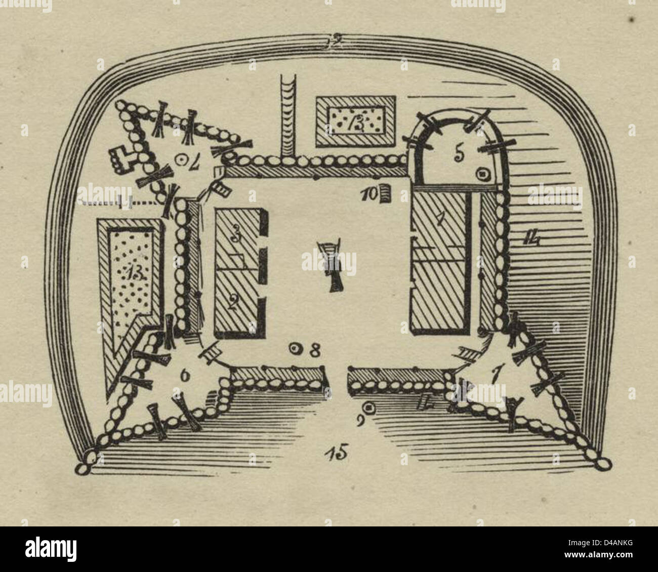 This historical plan of Fort Frederick, located in Fort Albany, New ...