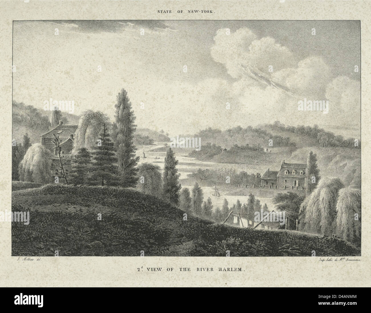 State of New-York. 2D. View of the river Harlem Stock Photo - Alamy