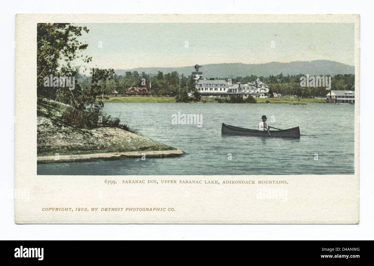 This 1902 postcard showcases the Saranac Inn at Upper Saranac Lake, a ...
