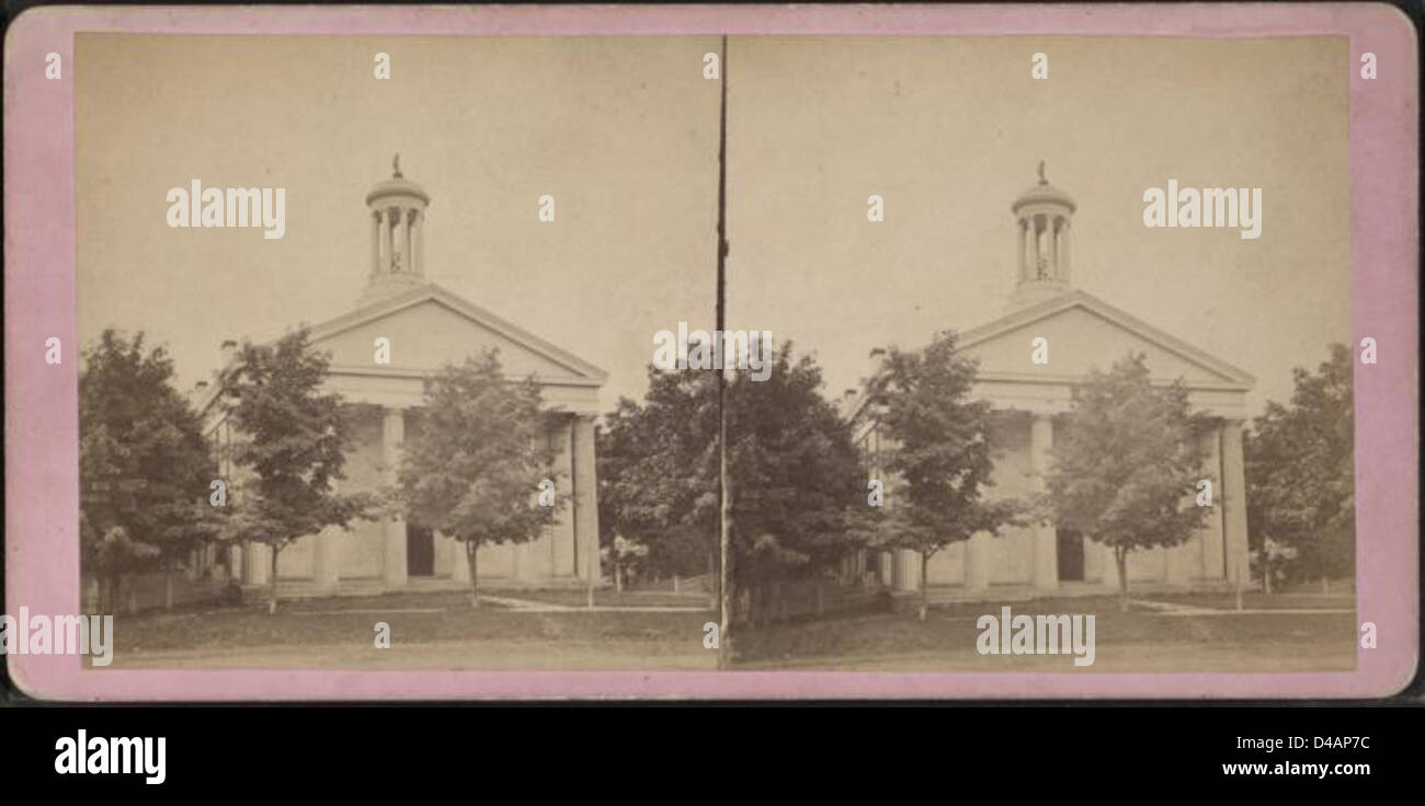 This 19th-century photograph depicts the Courthouse in Goshen, New York ...