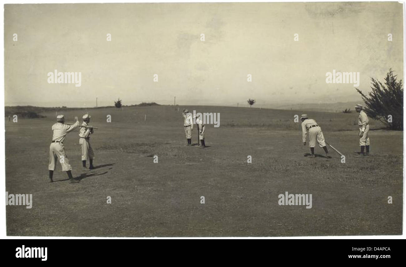 An image showing six boys playing a game of baseball with a ball and ...