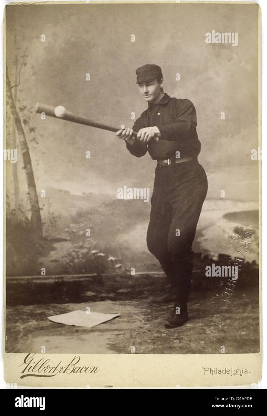 This photograph features an unidentified baseball player from the ...