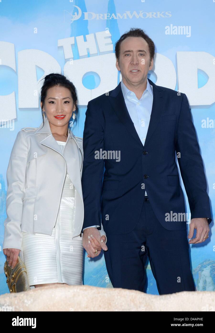 New York, USA. 10th March 2013. Alice Kim, Nicolas Cage at arrivals for ...