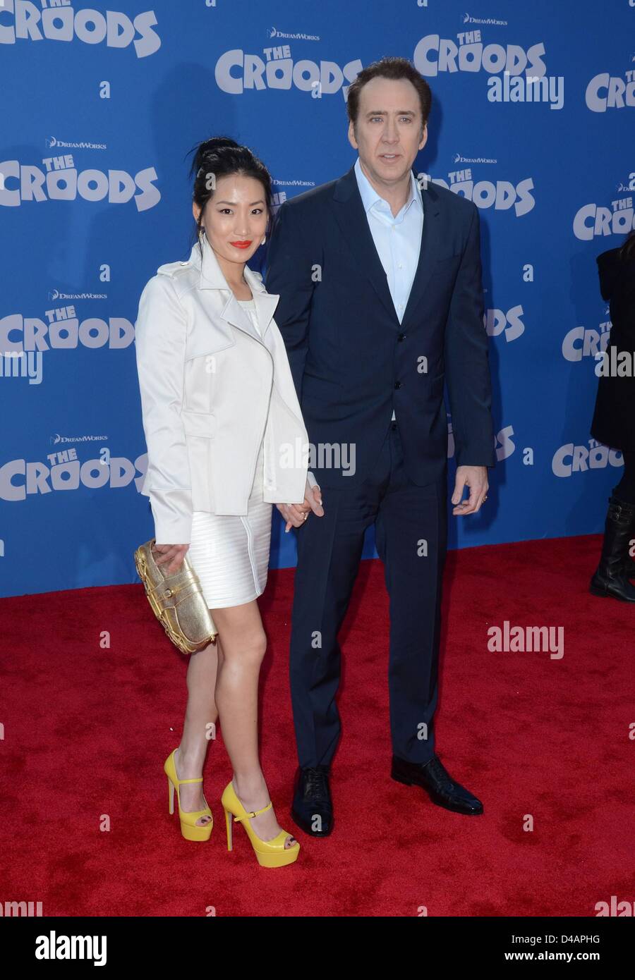 New York, USA. 10th March 2013. Alice Kim, Nicolas Cage at arrivals for ...