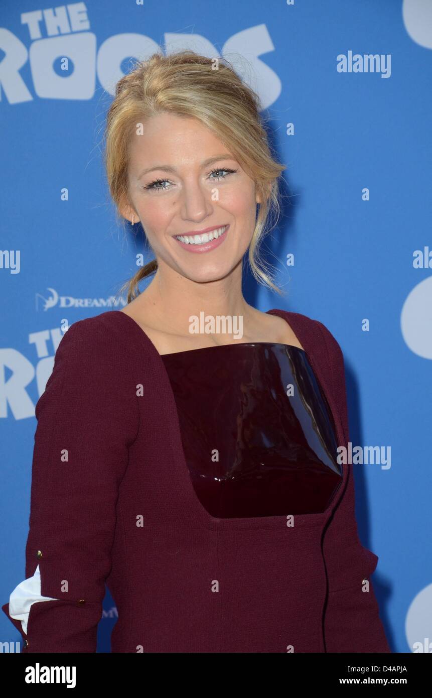 New York, USA. 10th March 2013. Blake Lively at arrivals for THE CROODS ...