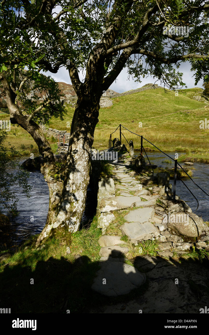 Typical packhorse bridge spanning the river brathay hi-res stock ...