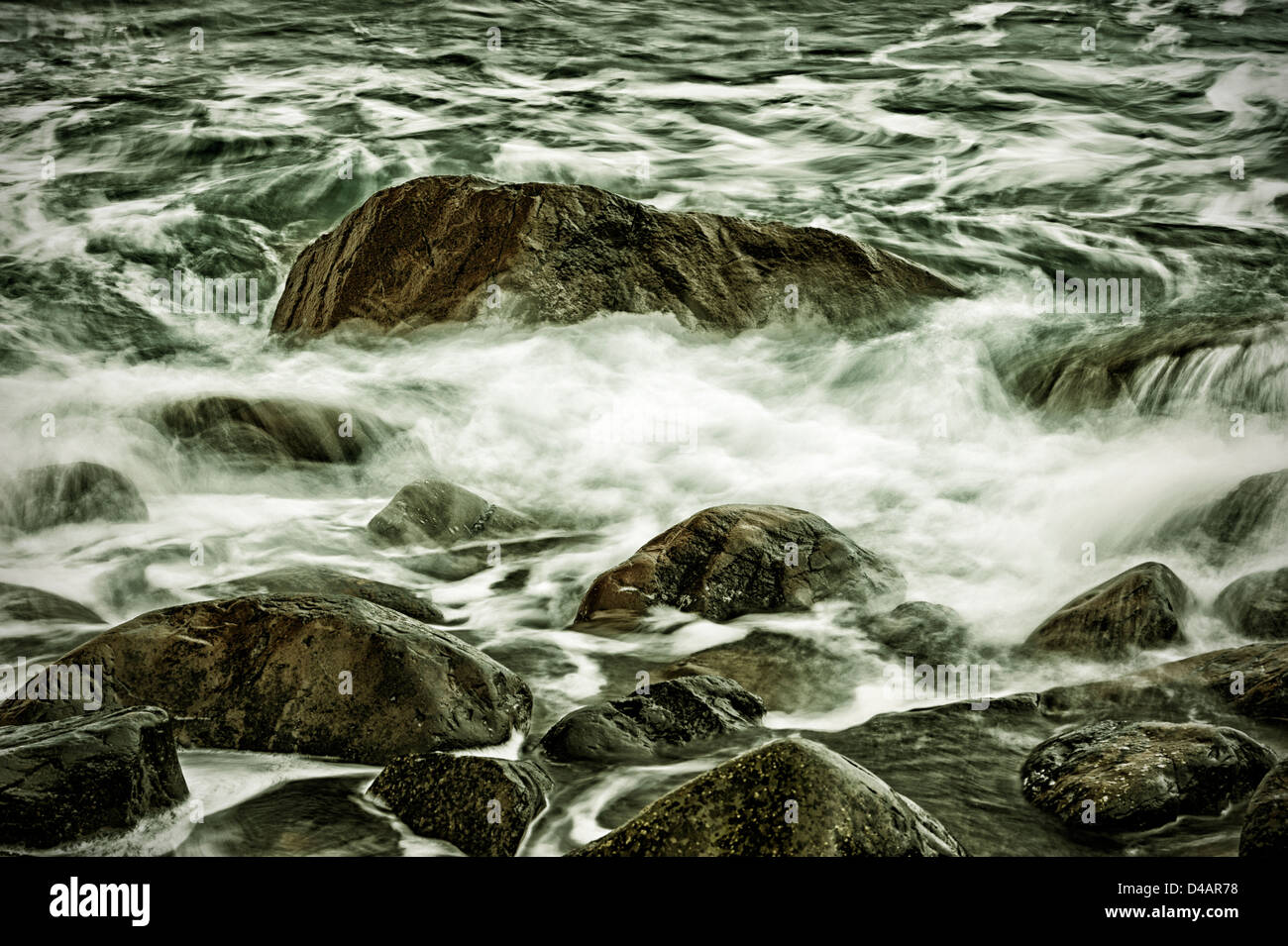 Motion of the ocean - waves breaking on rocks in Sitka Sound, Alaska ...