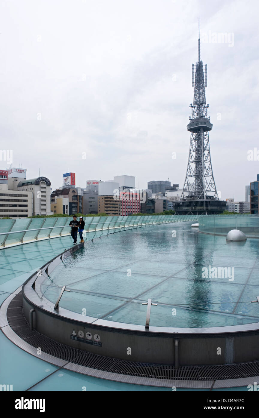 "Water Spaceship" Aqua elevated oval pond at Oasis 21 retail and ...