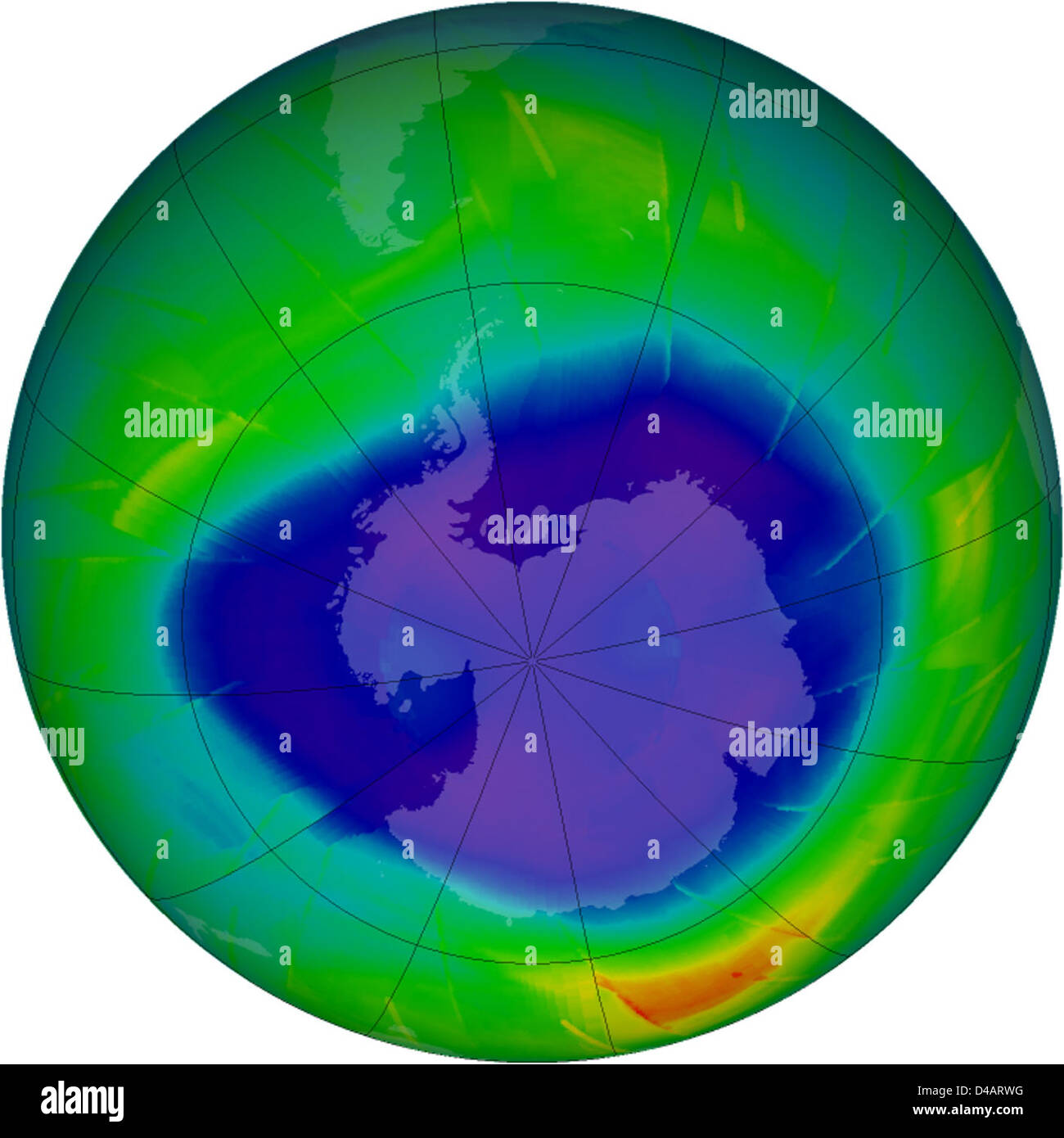 NASA's satellite captures an image of the 2009 Antarctic ozone hole ...