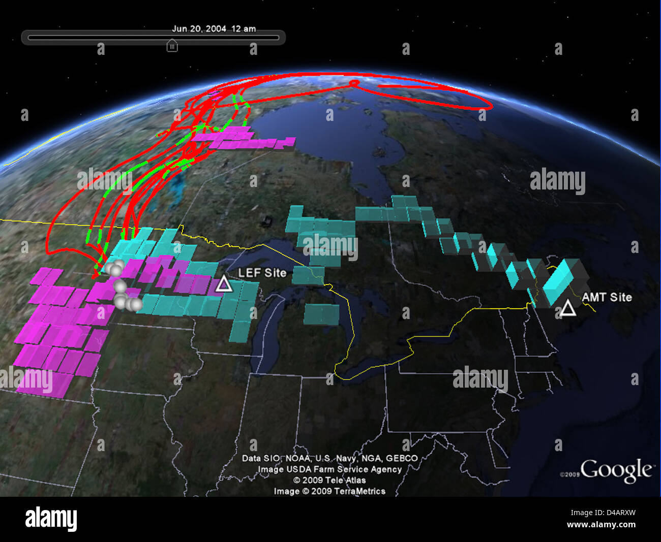Google Earth application is used to track carbon emissions, showing ...