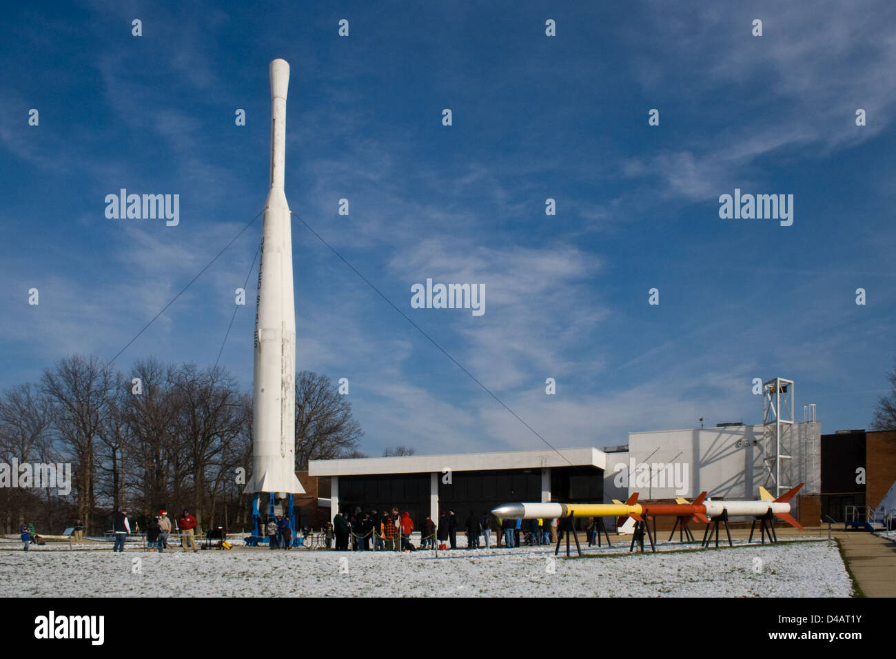 A model rocket launch at the Goddard Space Flight Center. The flight ...