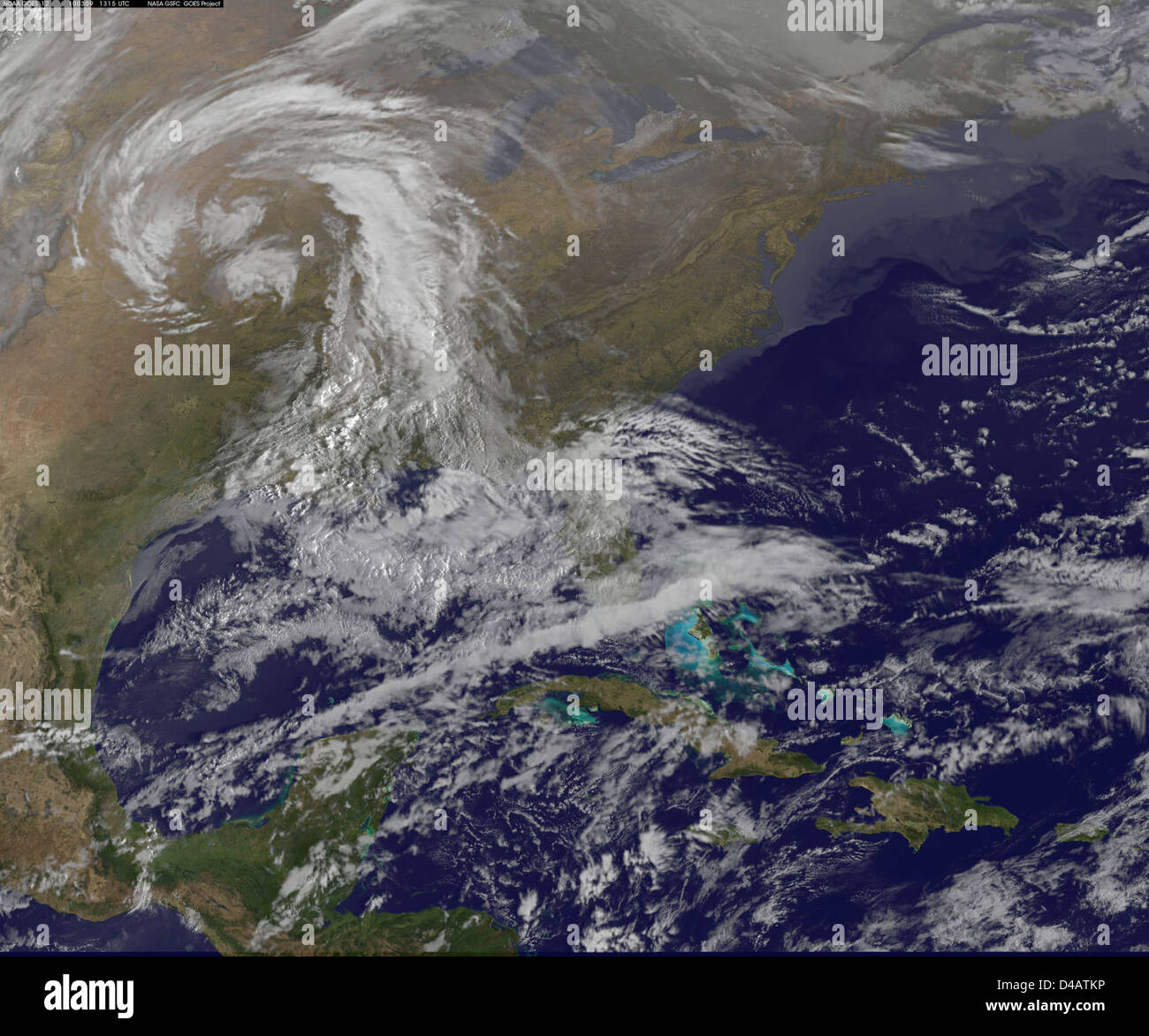 GOES US East Coast View March 9, 2010 Stock Photo - Alamy