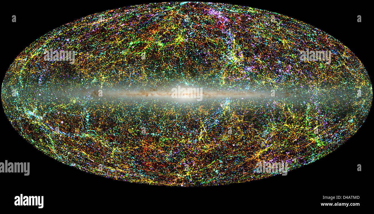 A comprehensive near-infrared image of the entire sky, captured by NASA ...