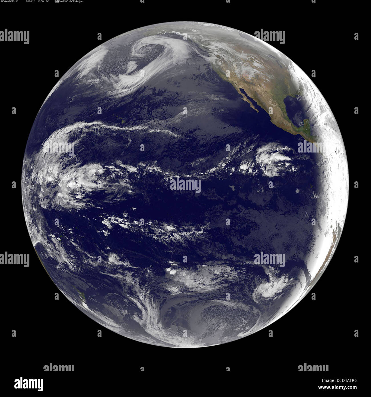 NASA GOES-11 Full Disk view March 26, 2010 Stock Photo - Alamy