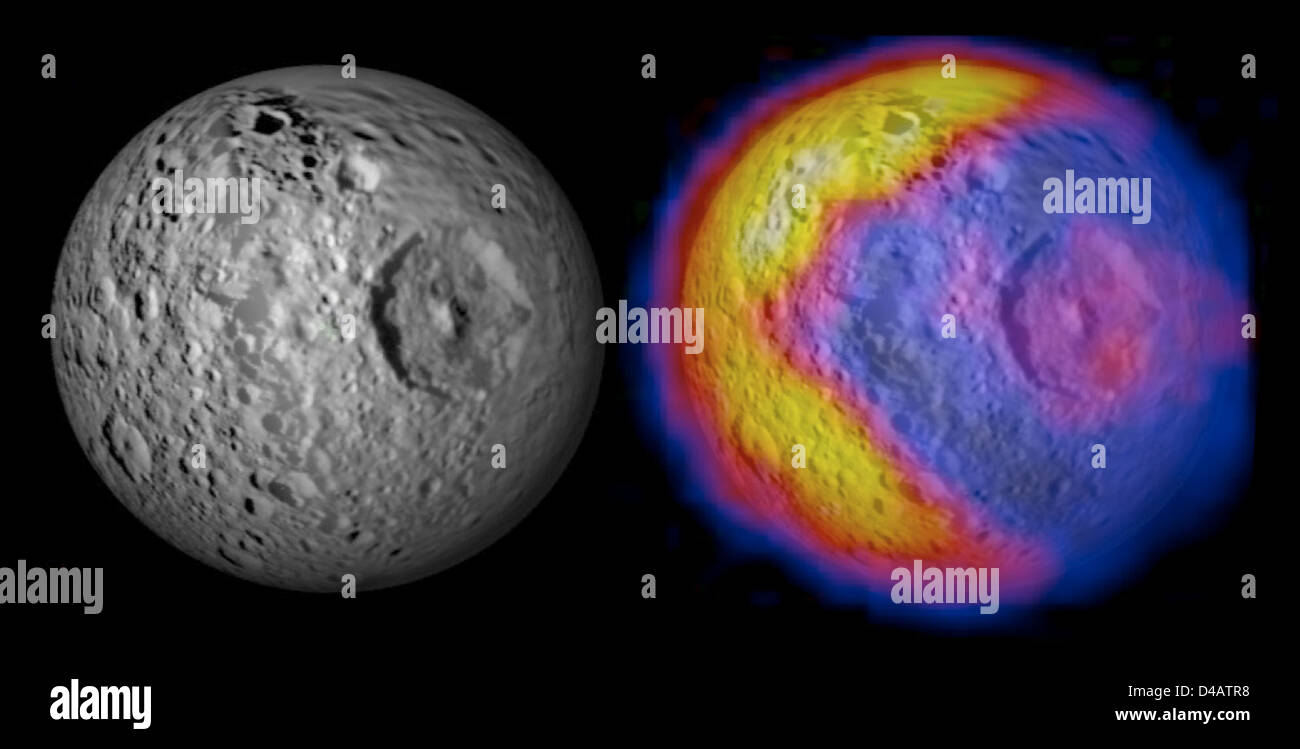 NASA’s Cassini spacecraft captures an image of the Saturn moon Mimas ...